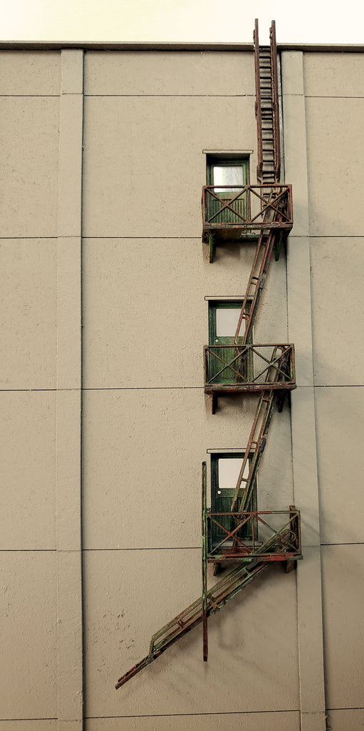 N3004 - N Scale Fire Escapes - Set of 3 with Roof & Ground Access ...