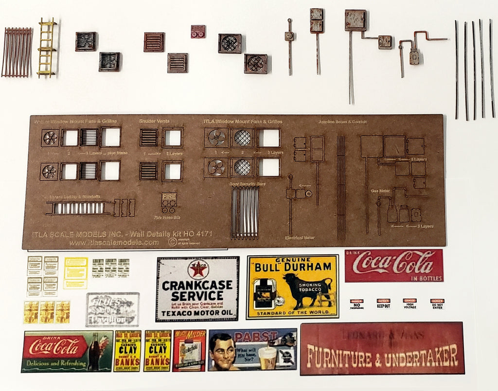 HO4171 - 18 piece Wall Detail Kit – ITLA Scale Models Inc.